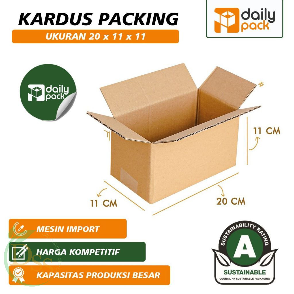 Jual Kardus Dus Packing Polos Box Ukuran 20x11x11 original 100% ...