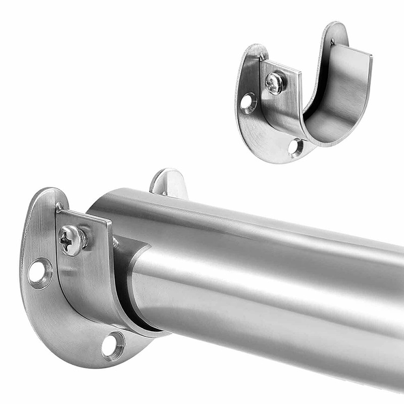 Jual 2 Pack Flange Rod Holder, Closet Rod Bracket End Supports Sockets ...