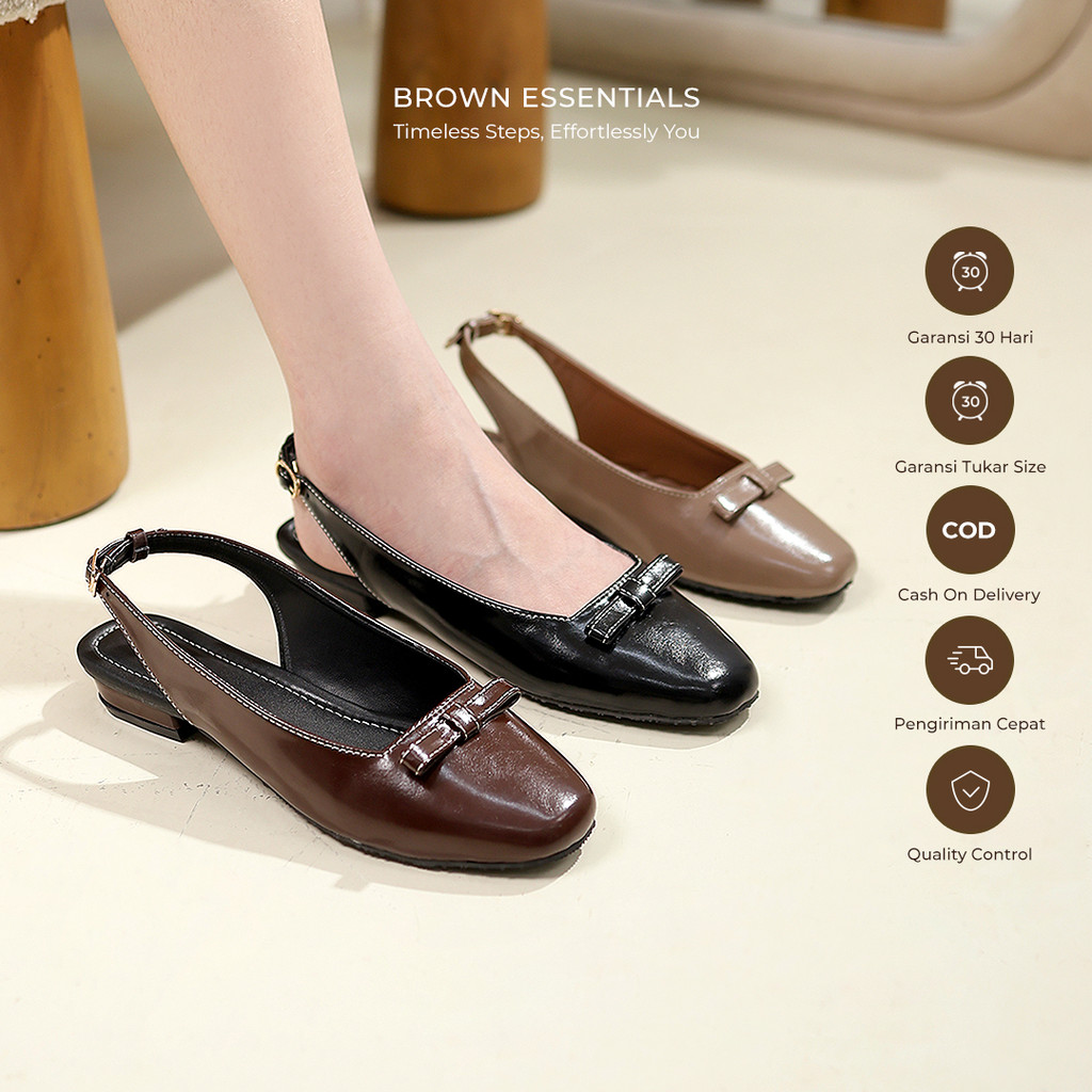 Jual WINOD - Milow Sepatu Flatshoes Wanita Hak 2cm Slingback | Shopee ...