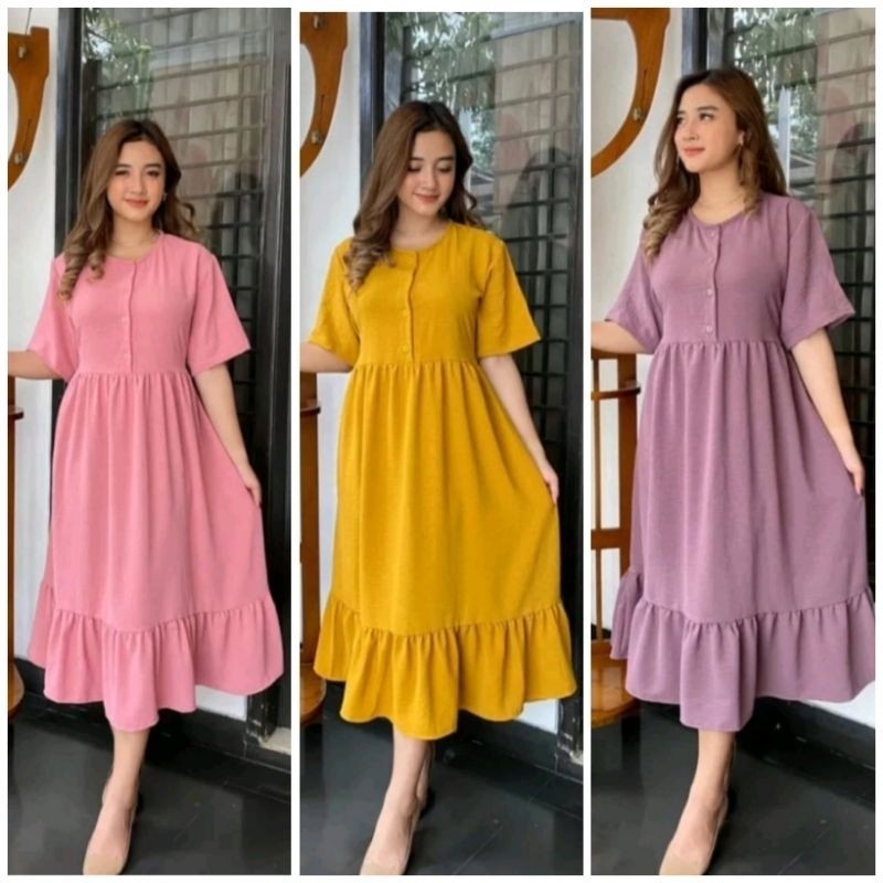 Jual Daster Viral Nadira, Dress Crinkle Airflow Busui Friendly Bumil ...