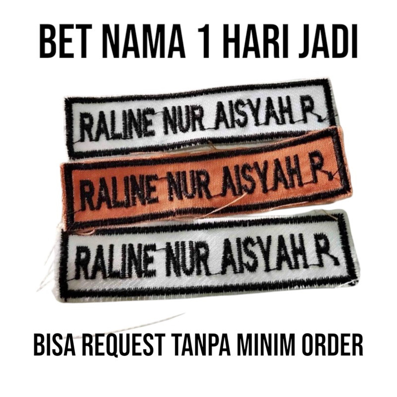 Jual Bordir Logo bordir nama seragam sekolah 1 hari jadi, bet nama bordir, custom nama dada ...