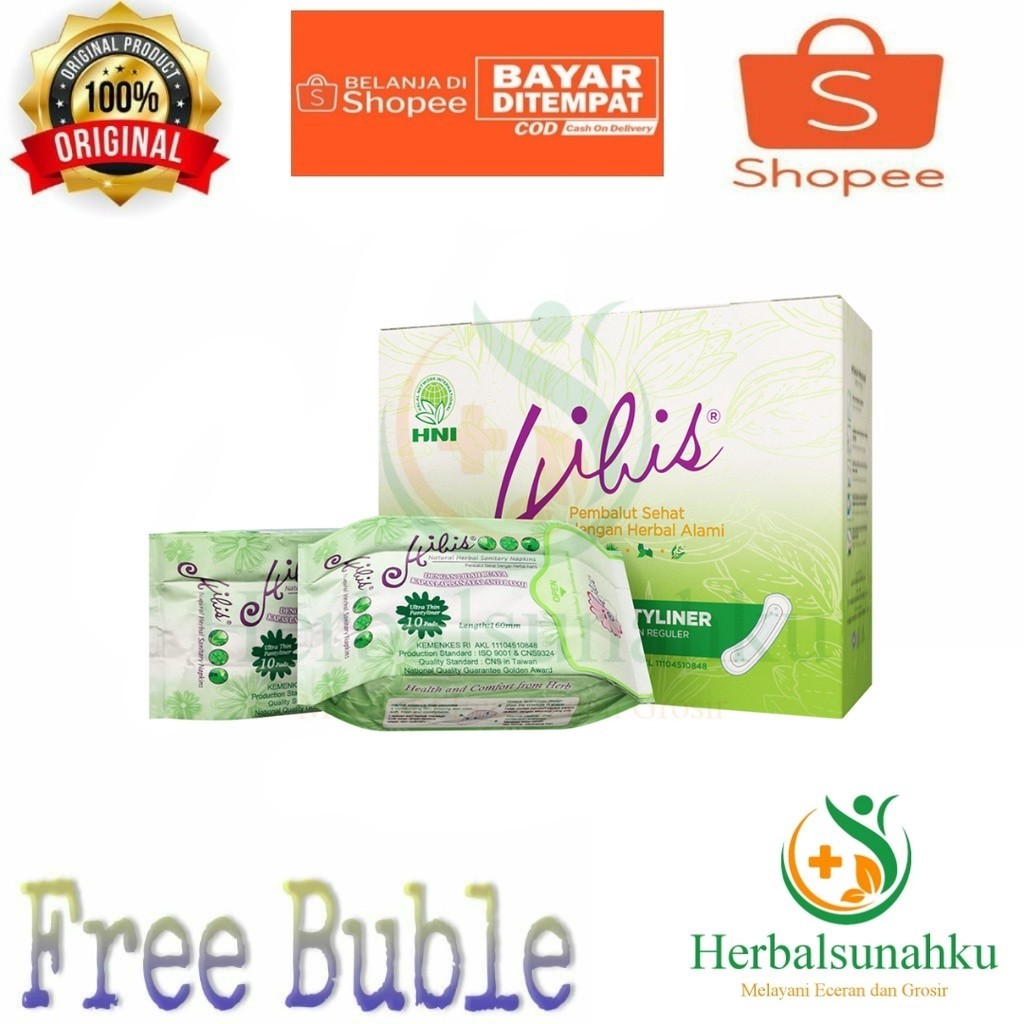 Jual Pembalut Bio Herbal Sanitary Pad | Hibis Hijau Pantyliner | Hibis ...