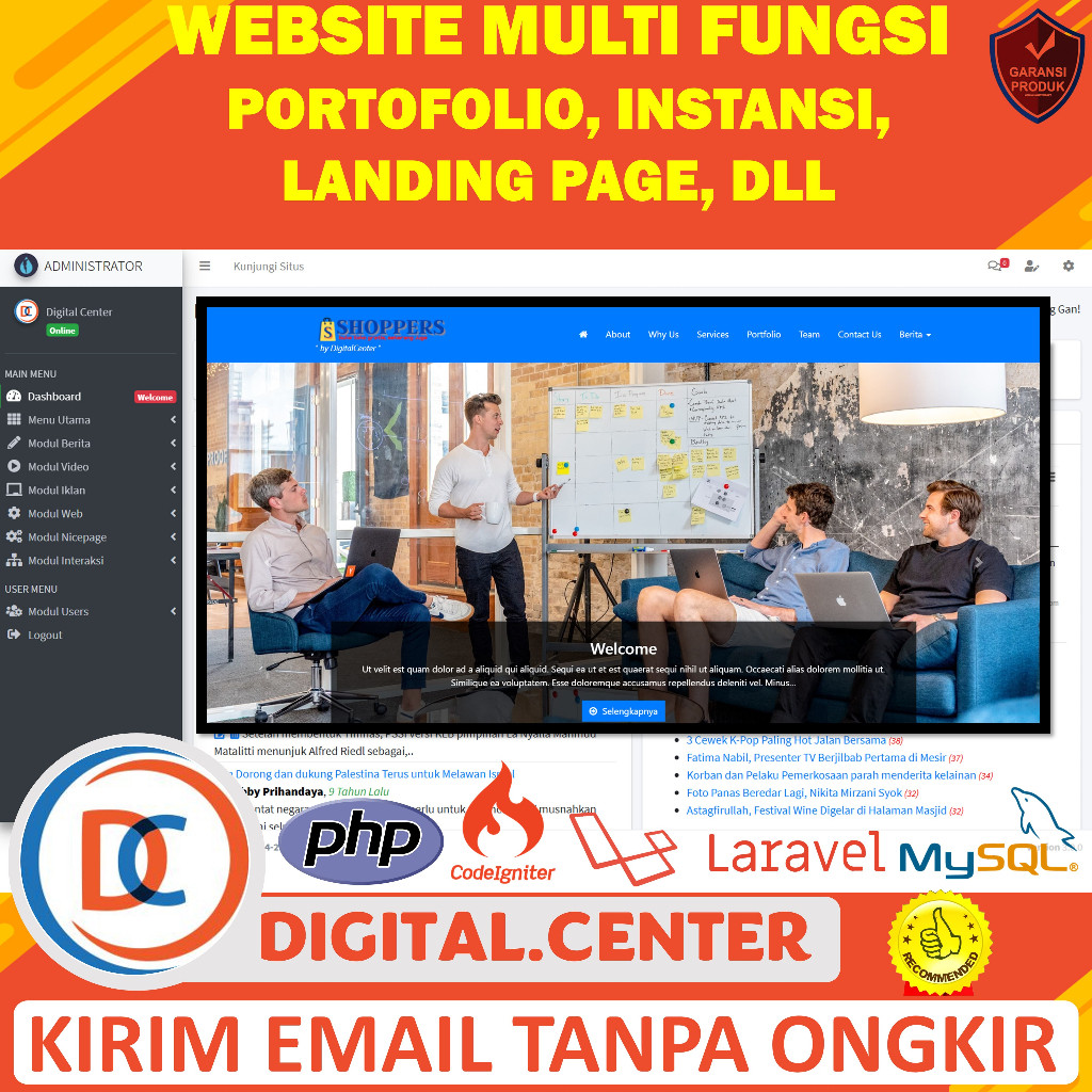 Jual WEBSITE MULTI FUNGSI PORTOFOLIO, INSTANSI, PERSONAL, CMPANY PROFILE, LANDING PAGE, DLL ...