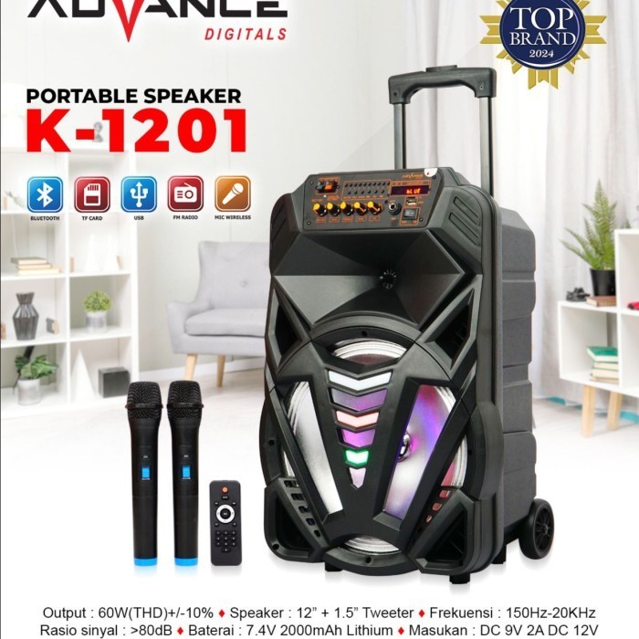 Jual Speaker Advance K1201 N BT / K1201 Bluetooth / meeting plus Mic wireless 12 inci / speaker ...