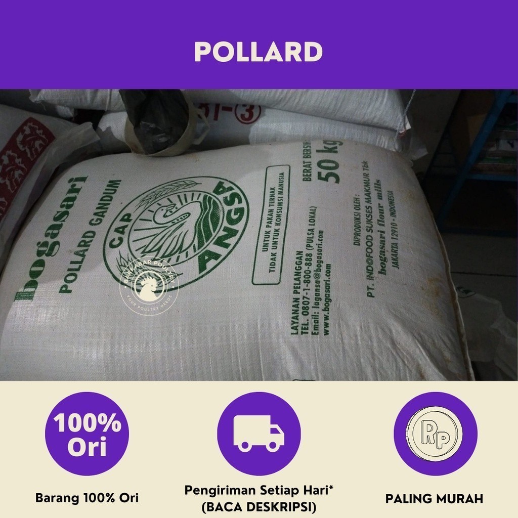 Jual Pollard Cap Angsa 1 zak (50 Kg) (Pengganti dedak, lebih bagus ...