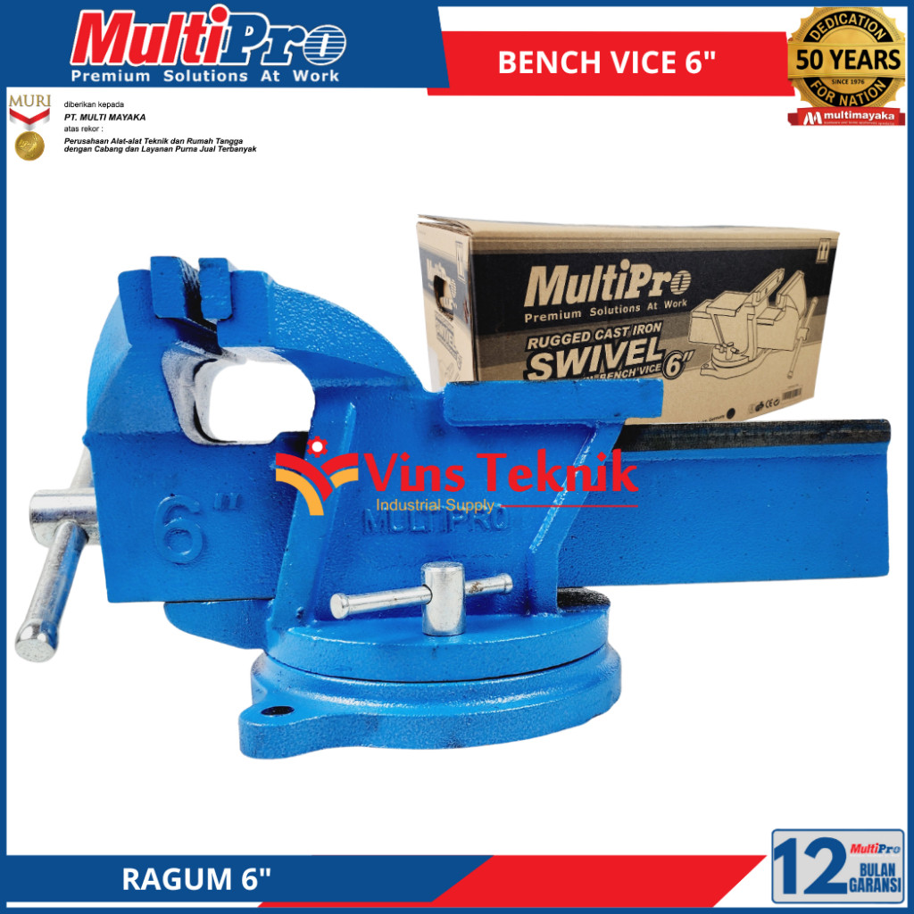 Jual Ragum Multipro 6" Bench Vice Clamp Catok Paron Multipro | Shopee ...