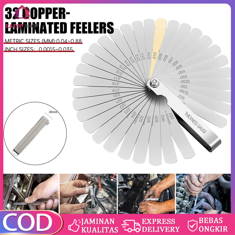 Jual 32 Blades Combination Feeler Gauge Metric Imperial Gapped Filler Measure/ Fuller Setelan ...