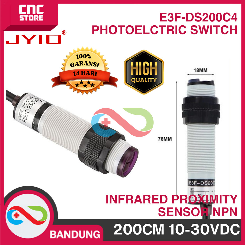Jual E3F-DS200C4 PHOTOELECTRIC SWITCH 200CM DC Infrared Proximity ...