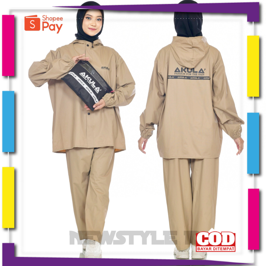 Jual [PREMIUM BAHAN TEBAL] Jas Hujan AKULA Setelan Pria Wanita Dewasa Tebal Kuat dan Elastis ...