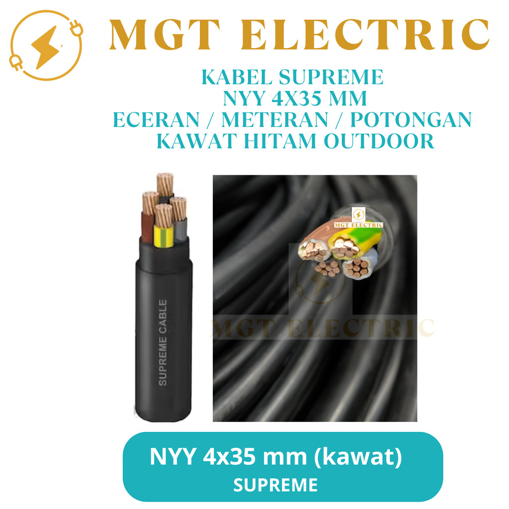 Jual SUPREME NYY 4x35 / Kabel Tufur NYY 4x35mm ECERAN / METERAN / POTONGAN | Shopee Indonesia