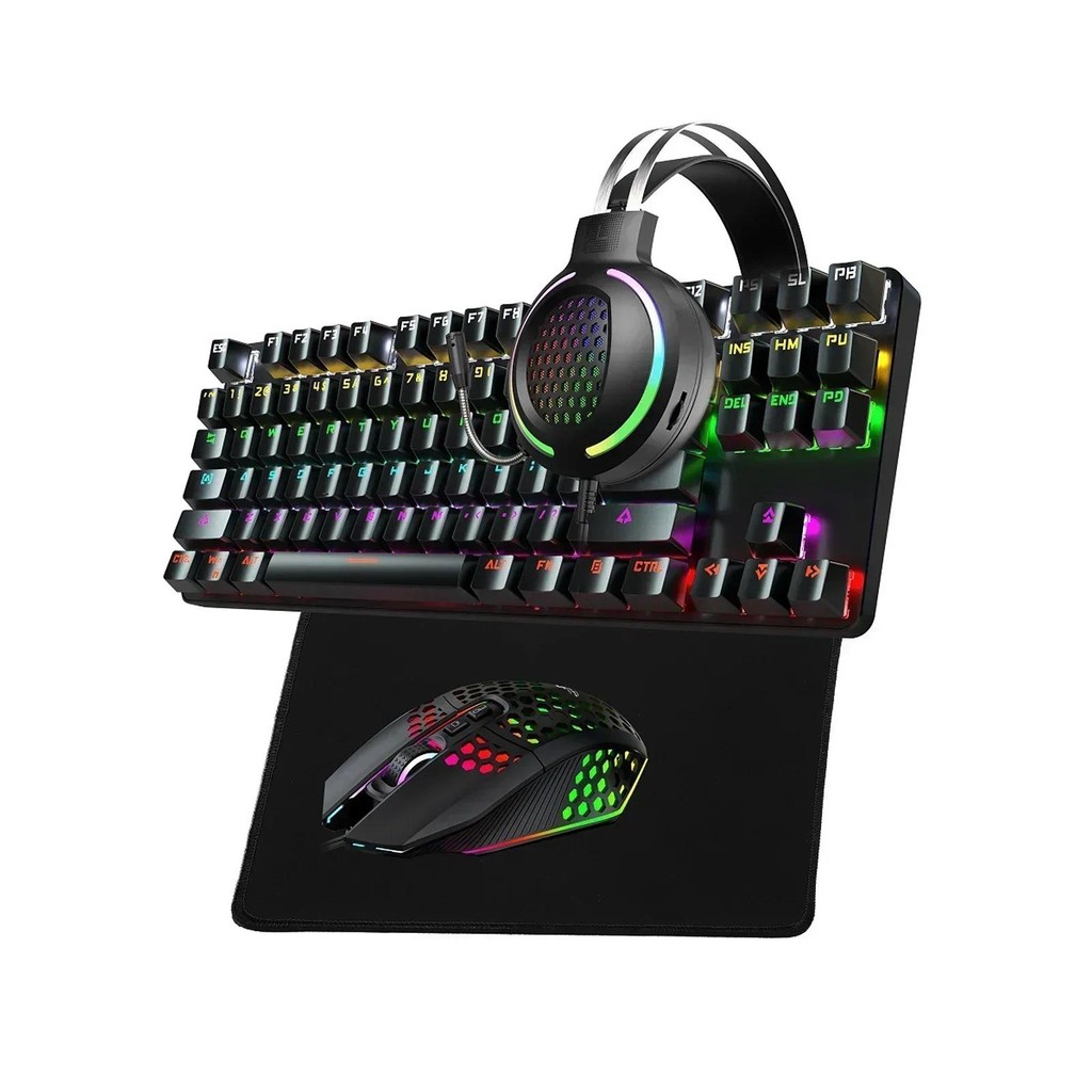Jual Mute 87 Keys PC RGB Backlit Gaming Keyboard Combo Gift With Mouse ...