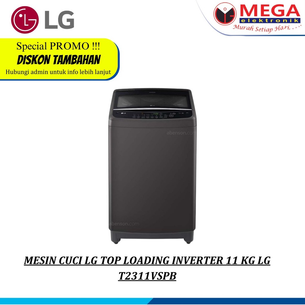 Jual MESIN CUCI LG TOP LOADING INVERTER 11 KG LG T2311VSPB | Shopee Indonesia