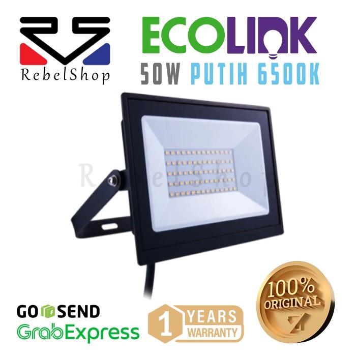 Jual Lampu Sorot Tembak Ecolink Flood Light 50 Watt Putih Floodlight 50W | Shopee Indonesia