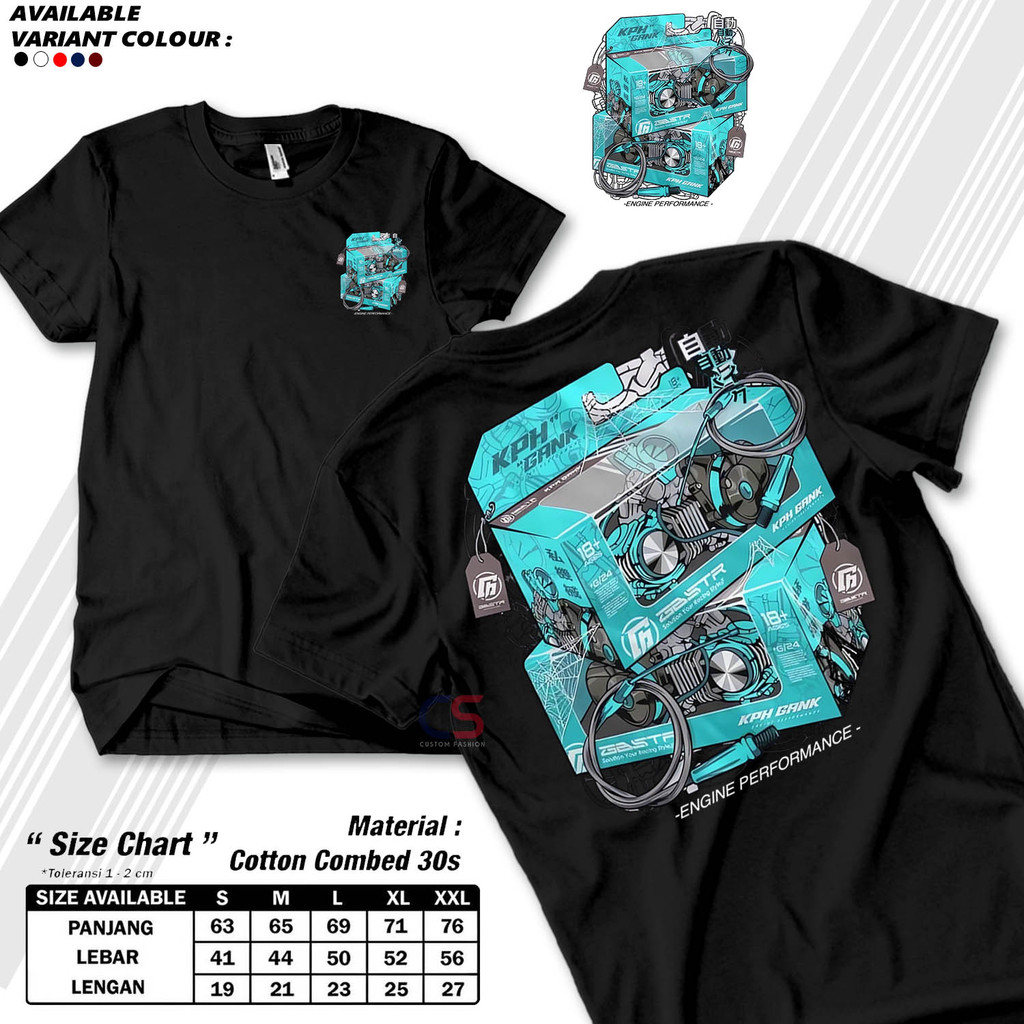 Jual Kaos Racing KPH Gank Engine Performance Baju Distro Mekanik Kphgank125 Motor Honda Supra ...