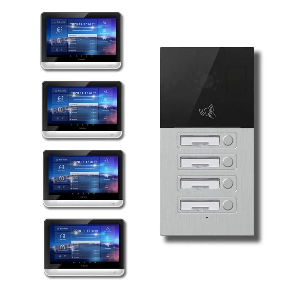 Jual Multi apartment Tuya Villa Doorphone Ip Video Intercom With Wifi 4 Apartments Video ...