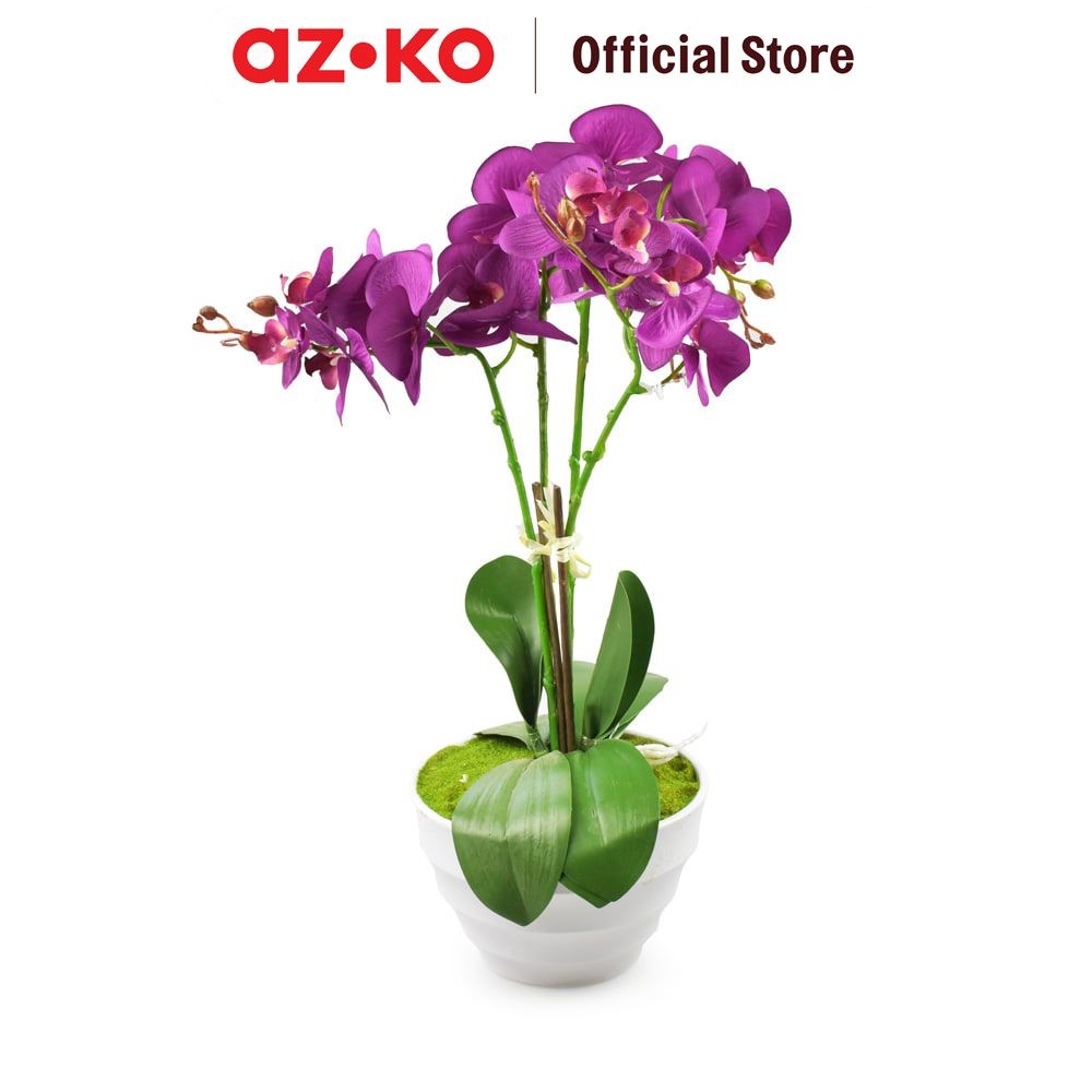 Jual AZKO Bunga Artifisial Anggrek Phalaenopsis - Ungu Tumbuhan Buatan ...