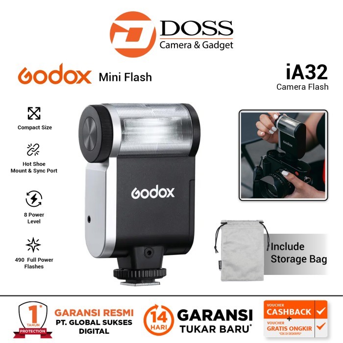 Jual Godox iA32 Mini Camera Flash iA 32 Mini Flash | Shopee Indonesia