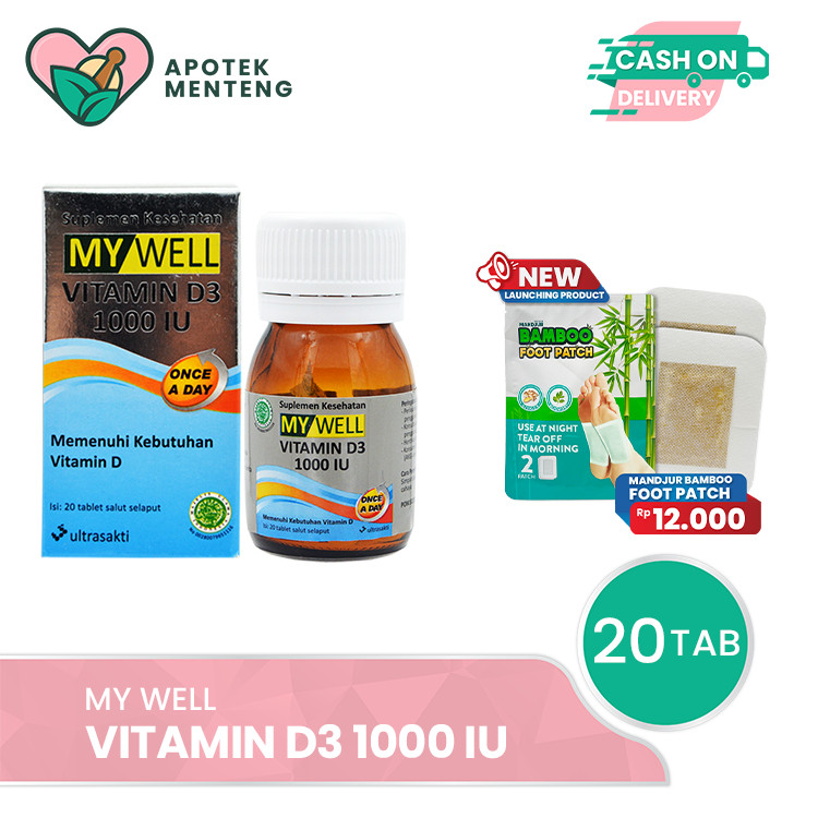 Jual My Well Vit D3 1000 IU 20 Tablet - Suplemen Vitamin D 1000 IU ...