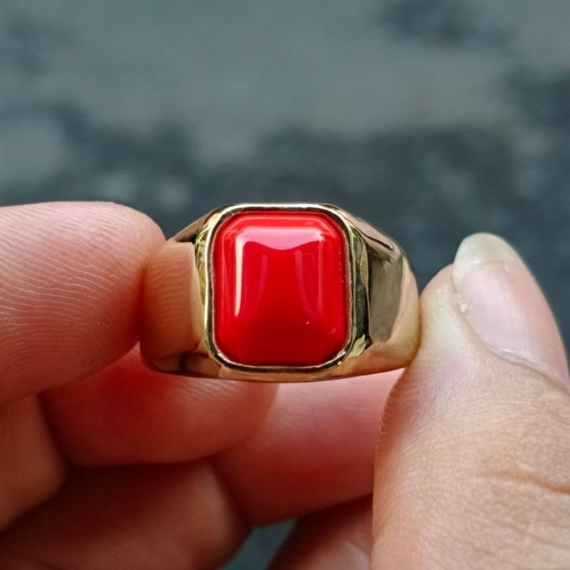Jual Batu Cincin Red Corral Marjan Dimensi Kantoran Super Mewah ...