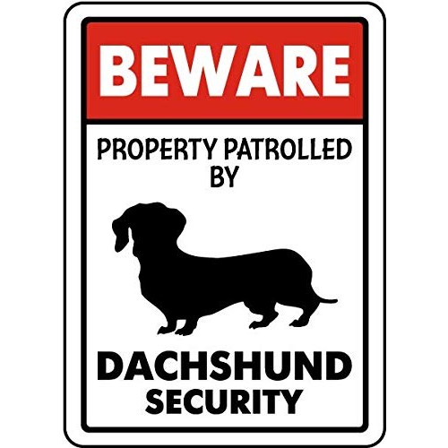 Jual Metal Signs Beware Property Patrolled by Dachshund Security Signs ...