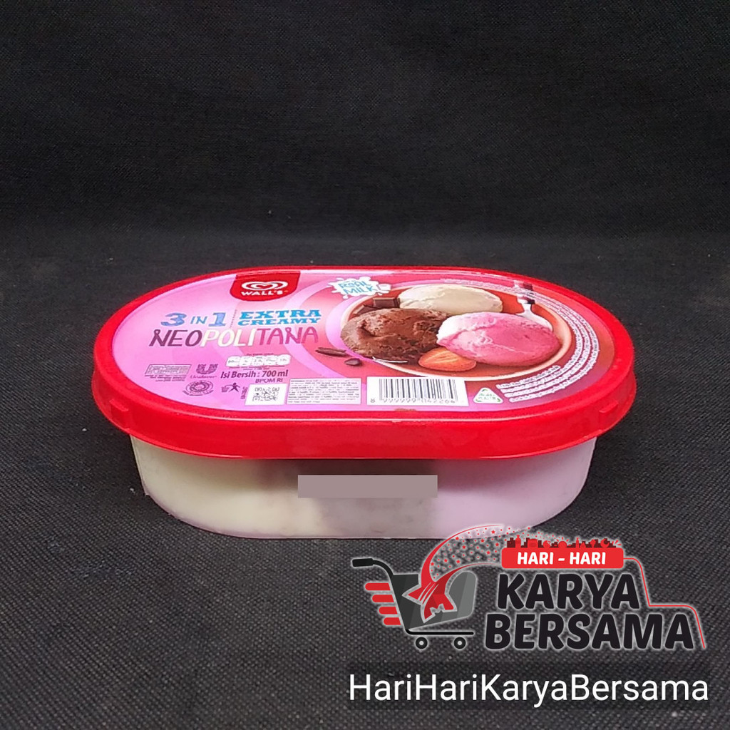 Jual ICE CREAM WALL'S EXTRA CREAMY 3-IN-1 NEOPOLITANA 700ML | Shopee ...