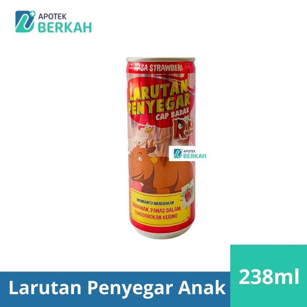 Jual Larutan Penyegar Cap Badak Rasa Strawberry Untuk Panas Dalam Anak - 238ml | Shopee Indonesia