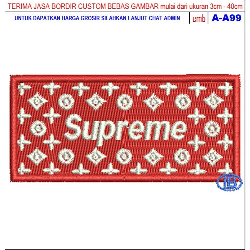 Jual PATCH BORDIR LOGO BRAND-SUPREME MOTIF ( A-A99 ) | Shopee Indonesia