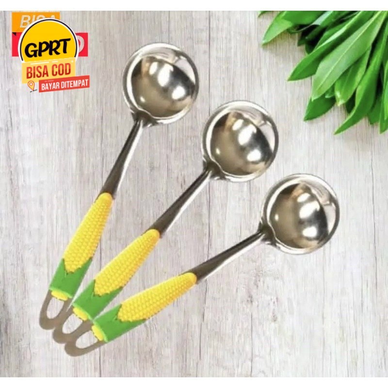 Jual GPRT Sendok Sayur 32cm Motif Jagung Centong Sayur Stainless Steel ...