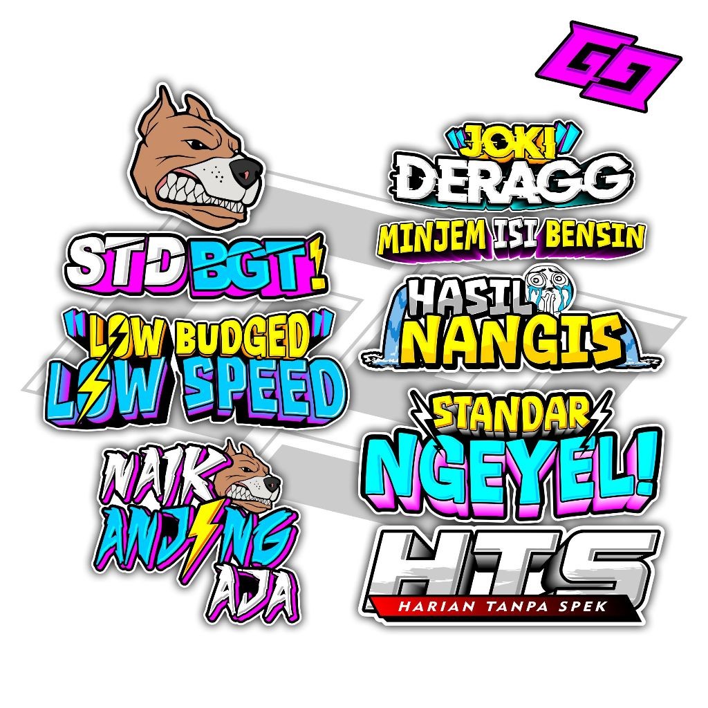Jual STIKER PACK ISI 8 STANDAR NGEYEL LOW BUDGED LOW SPEED JOKI DERAGG ...