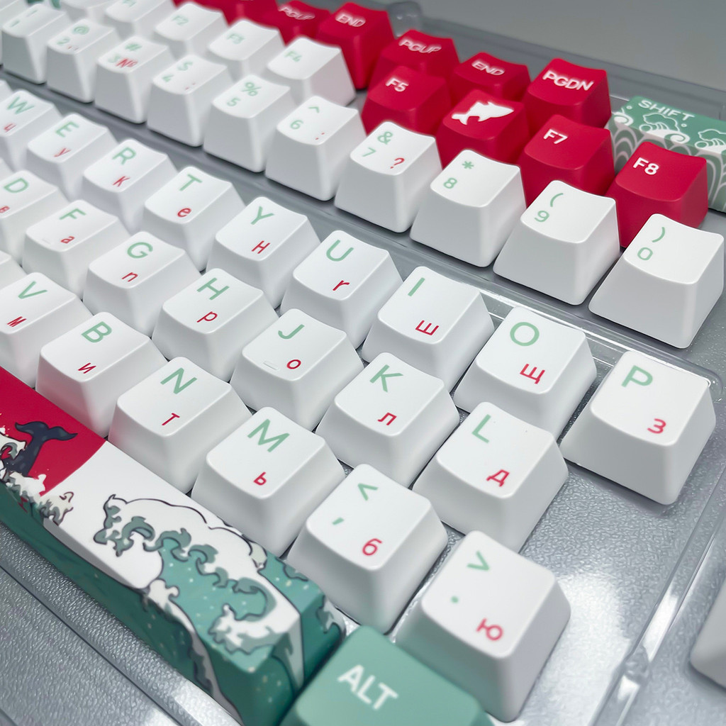 Jual 129 Keys PBT Russian Keycaps OEM/XDA Profile Keycap Double Shot ...