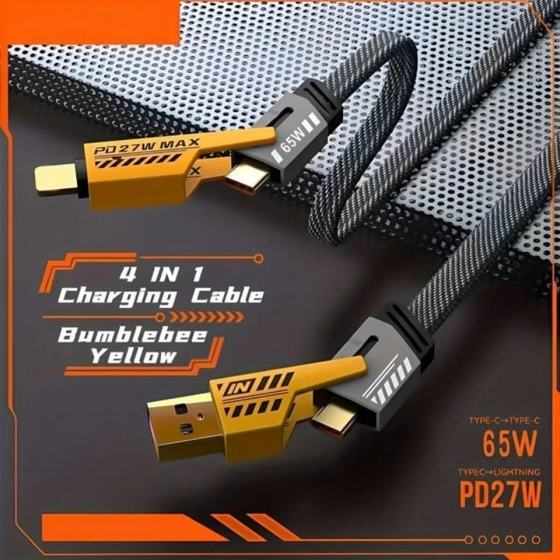 Jual 4 IN 1 KABEL DATA MECH 65W & 27W TYPE C/LIGHTNING IOS USB SUPER ...