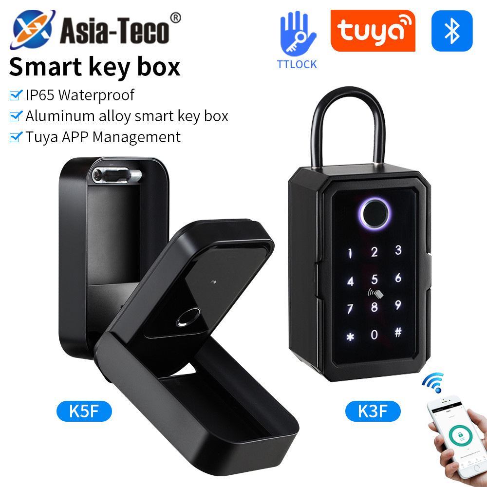 Jual Fingerprint Key Box Storage Secret Key Lock Fusebox Bluetooth Tuya ...
