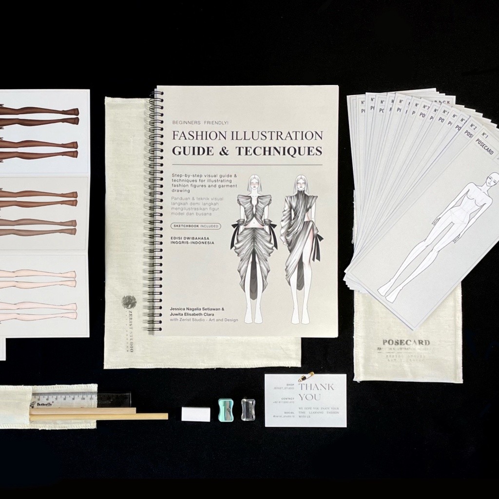 Jual SET: Buku Sketsa Fashion & POSE CARDS - Zerist Studio Fashion ...