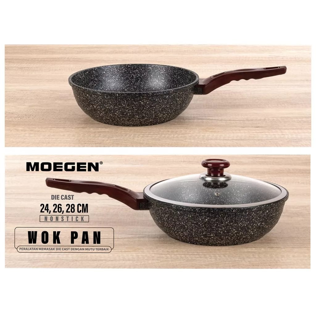 Jual MOEGEN Germany Wok Pan 28 cm PANCI WOK DEEP FRYER Granite Series ...