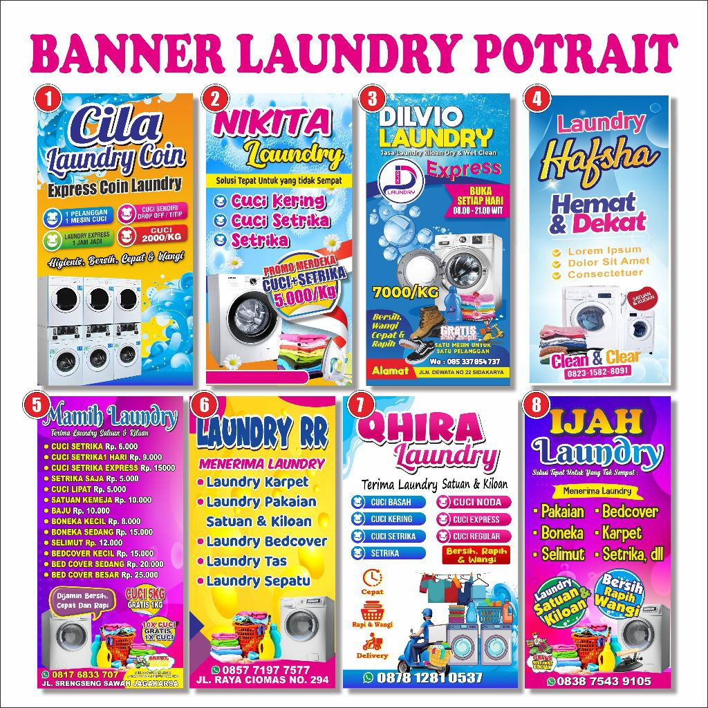 Jual BANNER LAUNDRY CUSTOM NAMA POTRAIT (BERDIRI) | Shopee Indonesia