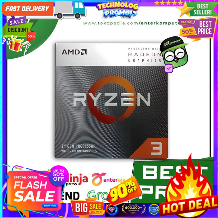 Jual AMD Ryzen 3 3200G 3.6Ghz Up To 4.0Ghz Cache 4MB 65W AM4 [Box] - 4 ...