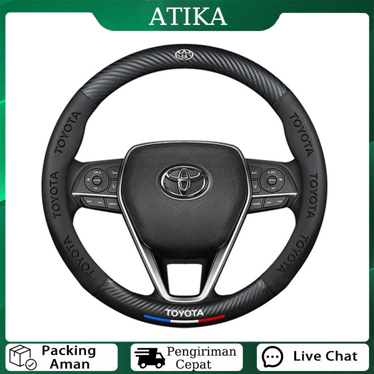 Jual 3D Kulit Fiber Karbon Cover Setir Mobil/Sarung Stir Mobil Logo ...