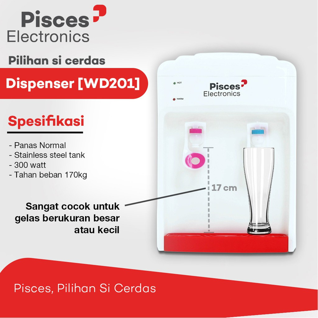 Jual DISPENSER PISCES 201 HOT AND NORMAL | Shopee Indonesia