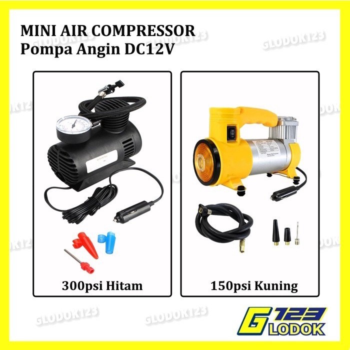 Jual Pompa Elektrik Tekanan Angin Ban Inflator Kompresor Udara DC 12V ...