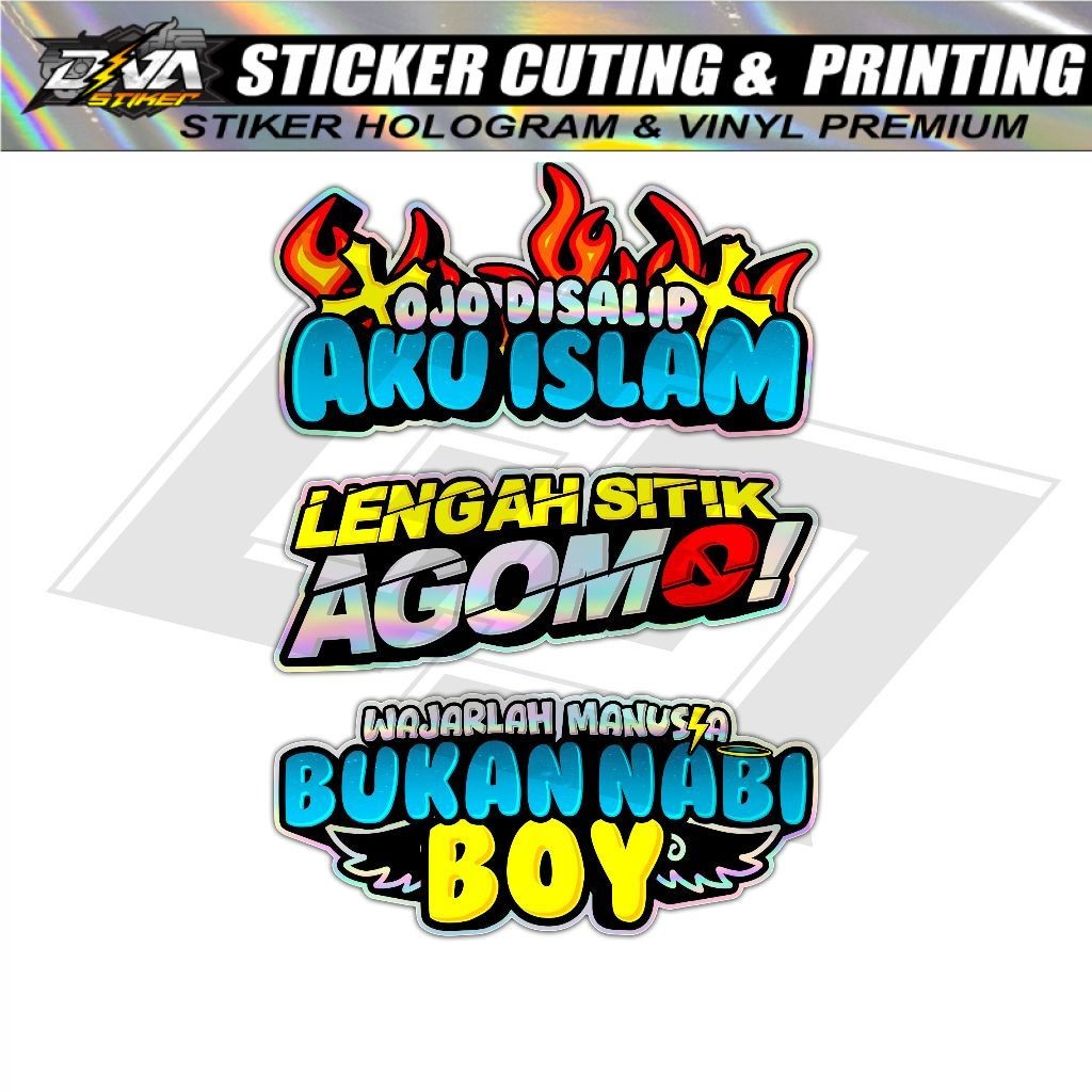 Jual STIKER PACK HOLOGRAM ISI 3 OJO DISALIP AKU ISLAM LENGAH SITIK ...