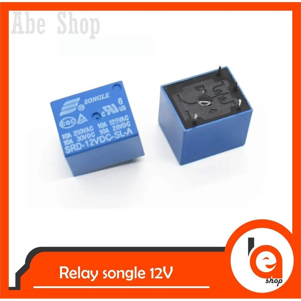 Jual Relay 12V 10A 12 V 10 A Songle 12VDC 4 5 kaki 4p 5p PCB DC Murah High Quality Abe | Shopee ...