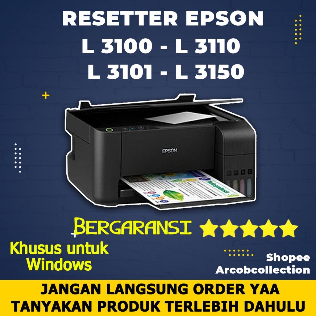 Jual RESETTER Epson L3110-L3150-L3100-L3001/+ Video Panduan Reset ...