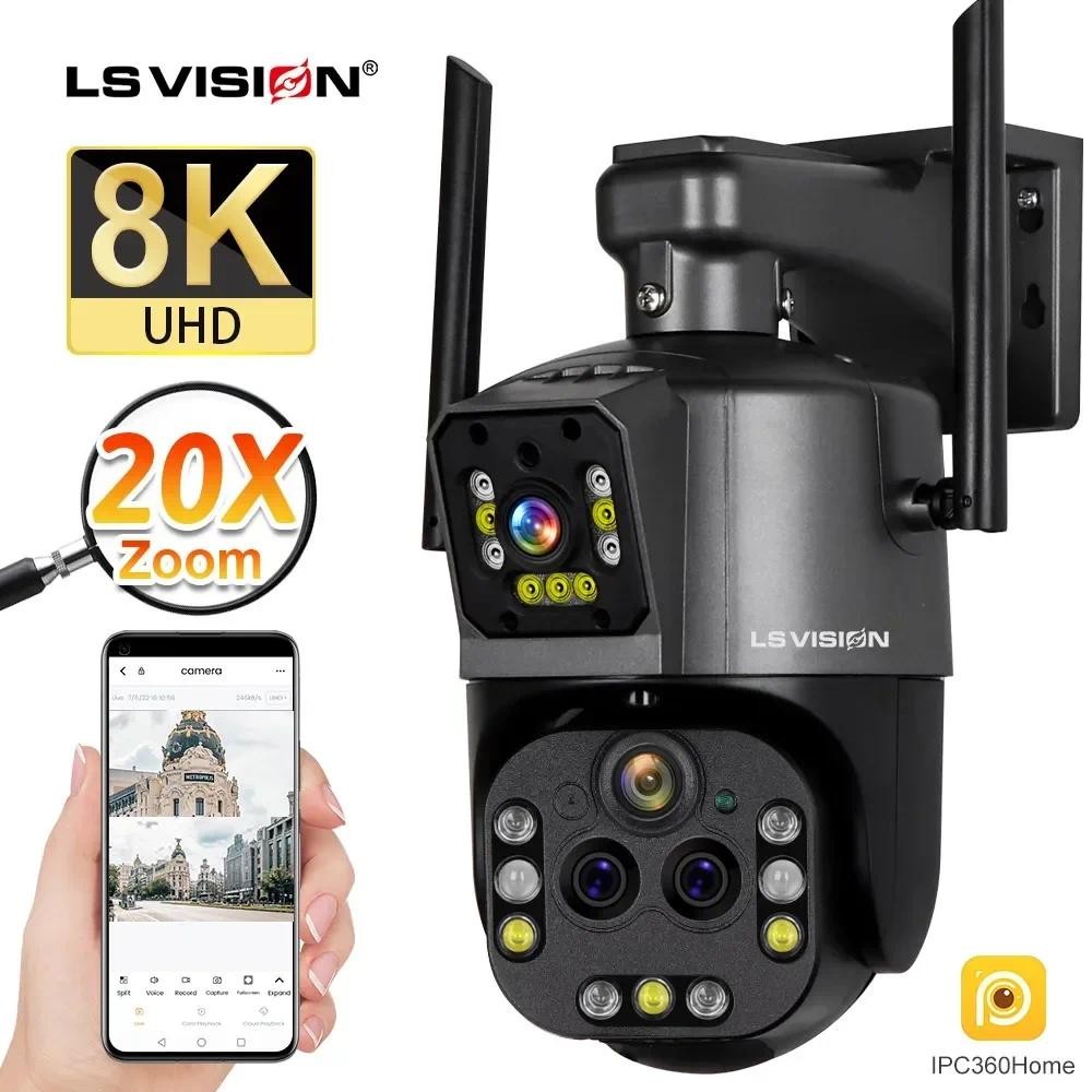 Jual LS VISION 8K WiFi Camera Outdoor 20X Zoom Four Lens Dual Screen ...
