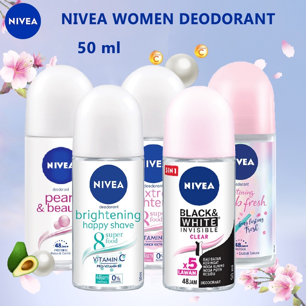 Jual Nivea Deodorant Roll On Extra Whitening Pearl & Bauty Hijab Fresh ...
