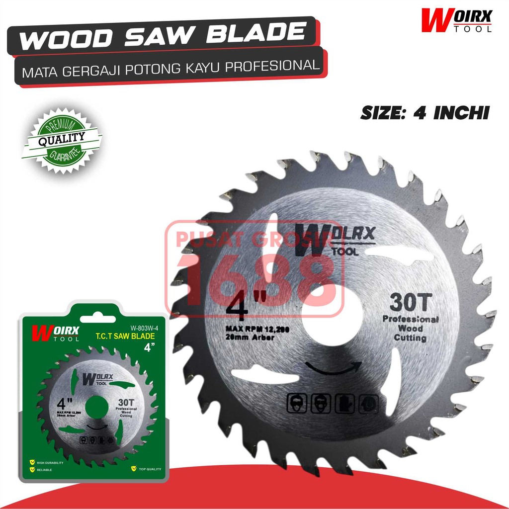 Jual Mata Potong Kayu 4" x 30T Woirx / Circular Saw TCT Blade 4 Inchi x 30T / Mata Gerinda ...