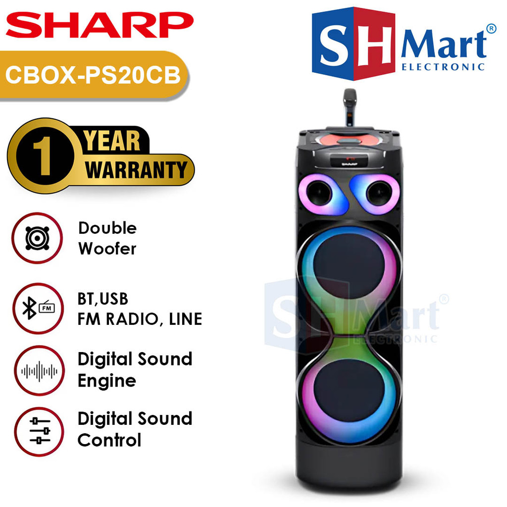 Jual SPEAKER PARTY SHARP CBOX-PS20CB GUITAR PLAY READY LED LIGHT ...