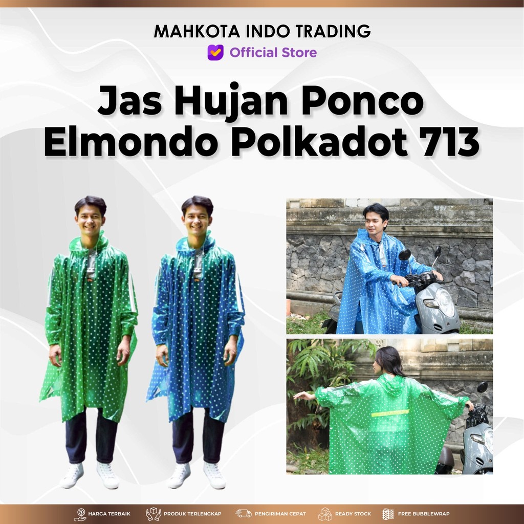Jual JAS HUJAN Ponco POLKADOT Pop Elmondo 713 Promo Murah / Jas Hujan ...