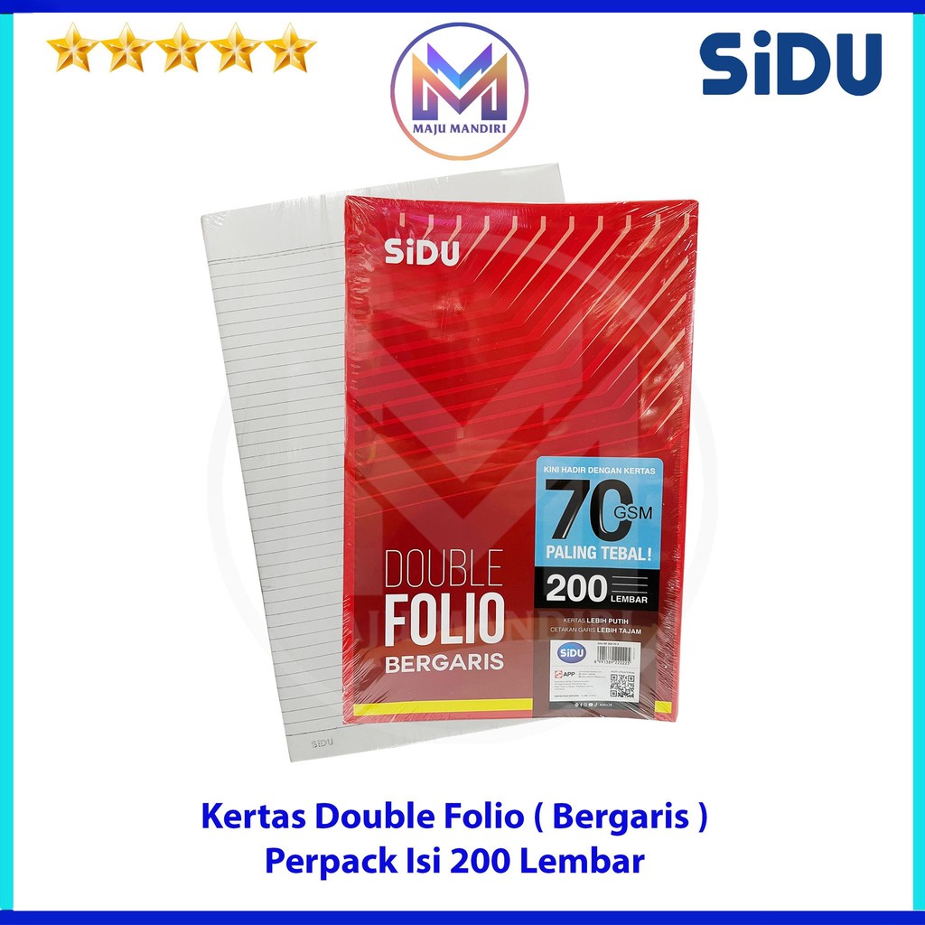 Jual Kertas Double Folio Garis Sidu Isi 200 Lembar Bergaris | Shopee ...
