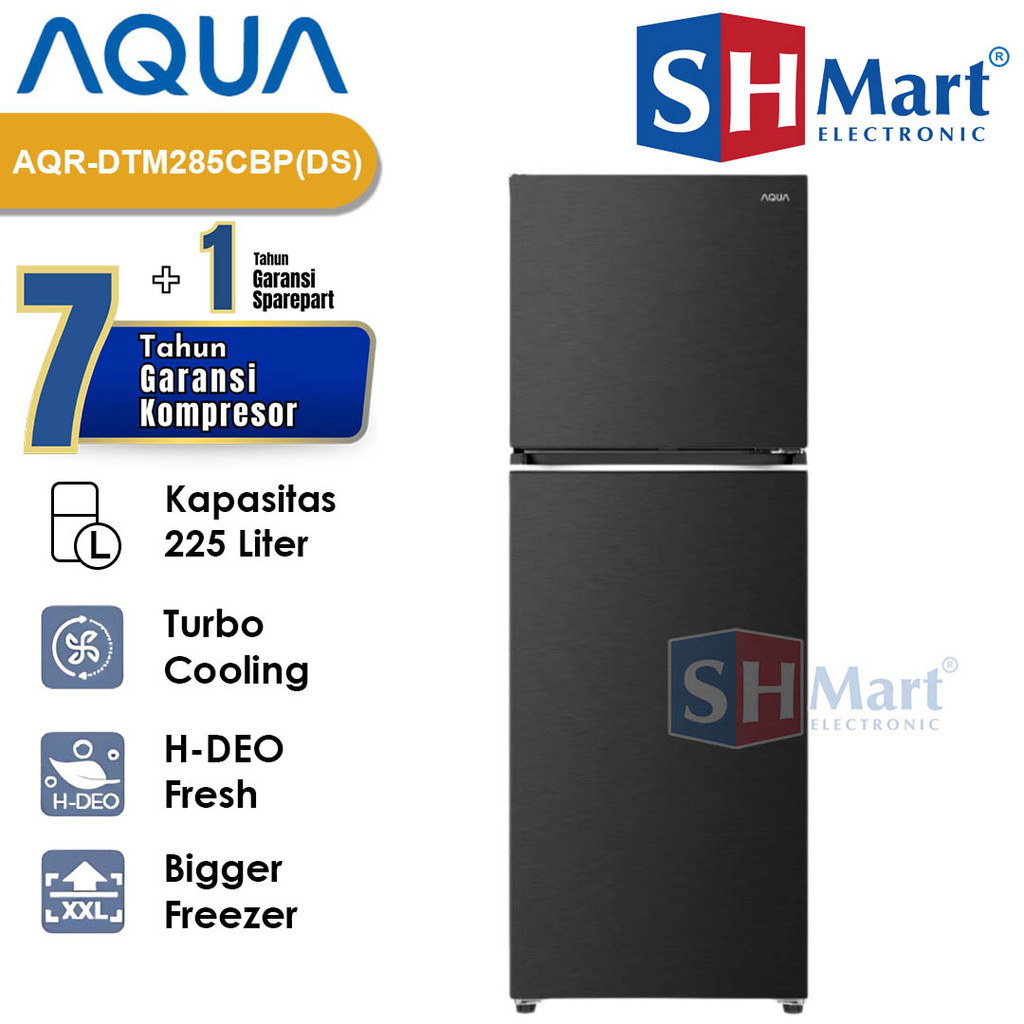 Jual KULKAS AQUA 2 PINTU 225 LITER AQR-DTM285CBP(DS) TURBO COOLING GARANSI RESMI | Shopee Indonesia