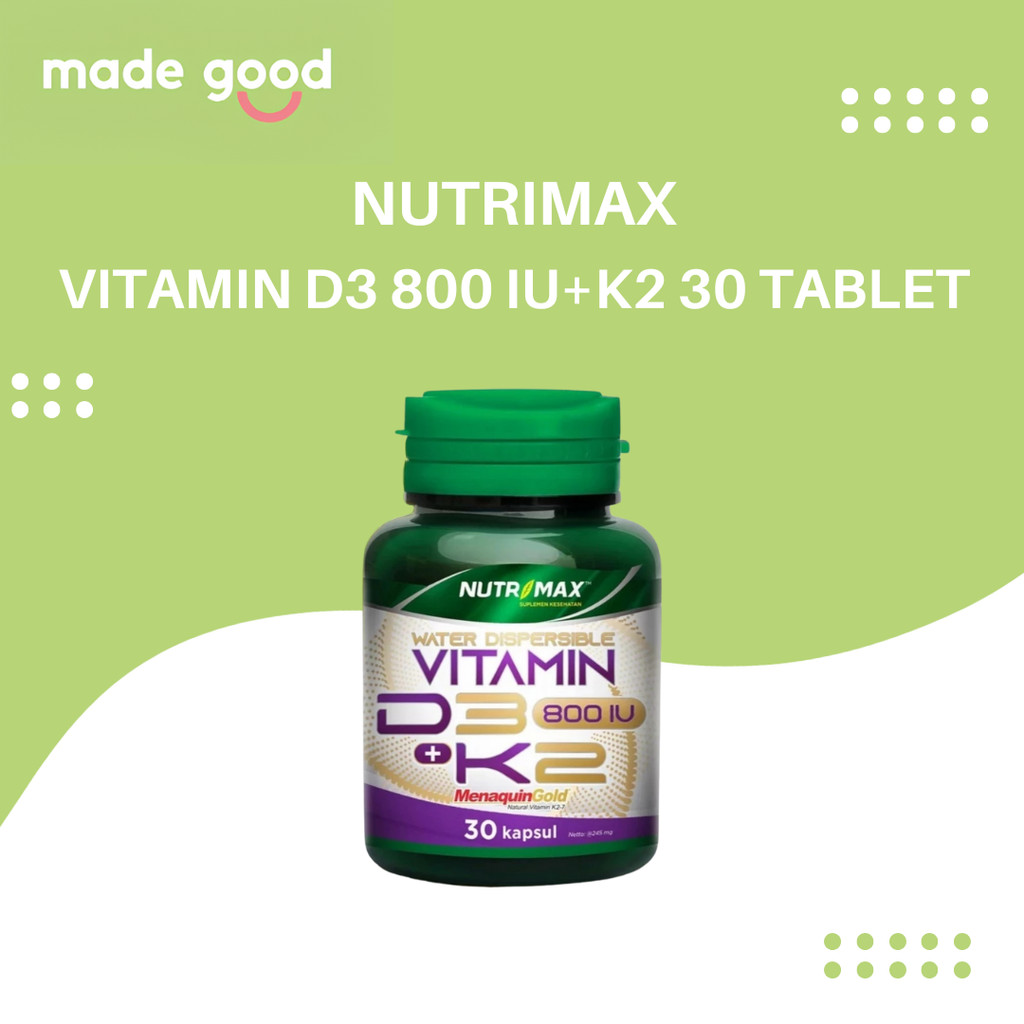 Jual Nutrimax Vitamin D3 K2 - 800 IU Vit D3 + K2 isi 30 Kapsul Water Dispersible | Shopee Indonesia